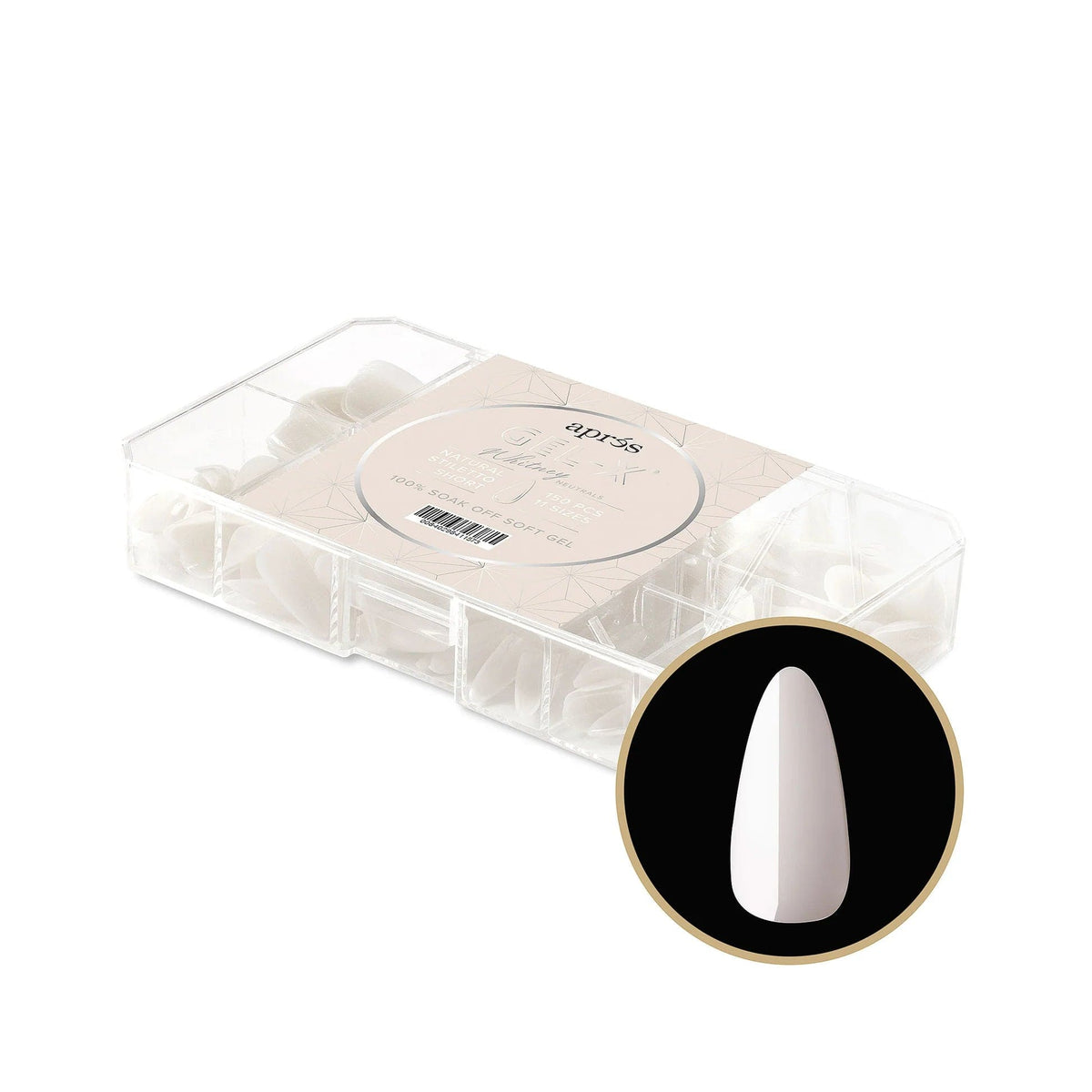 Apres Gel X™ NEUTRALS Box of 150pcs Whitney Natural Stiletto Tips ...
