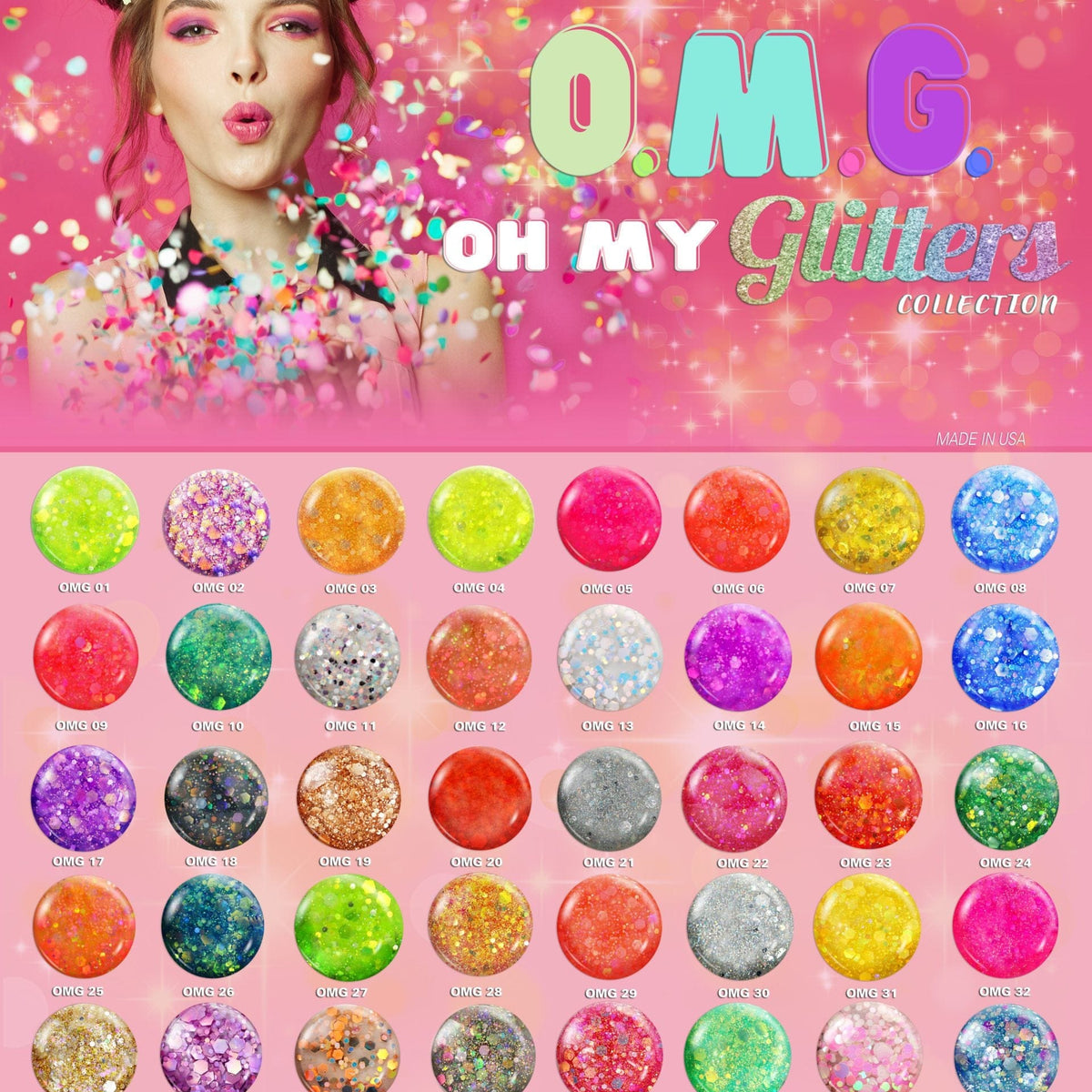 NOTPOLISH Glitter Acrylic & Dipping Powder - OMG Full Collection (48 ...