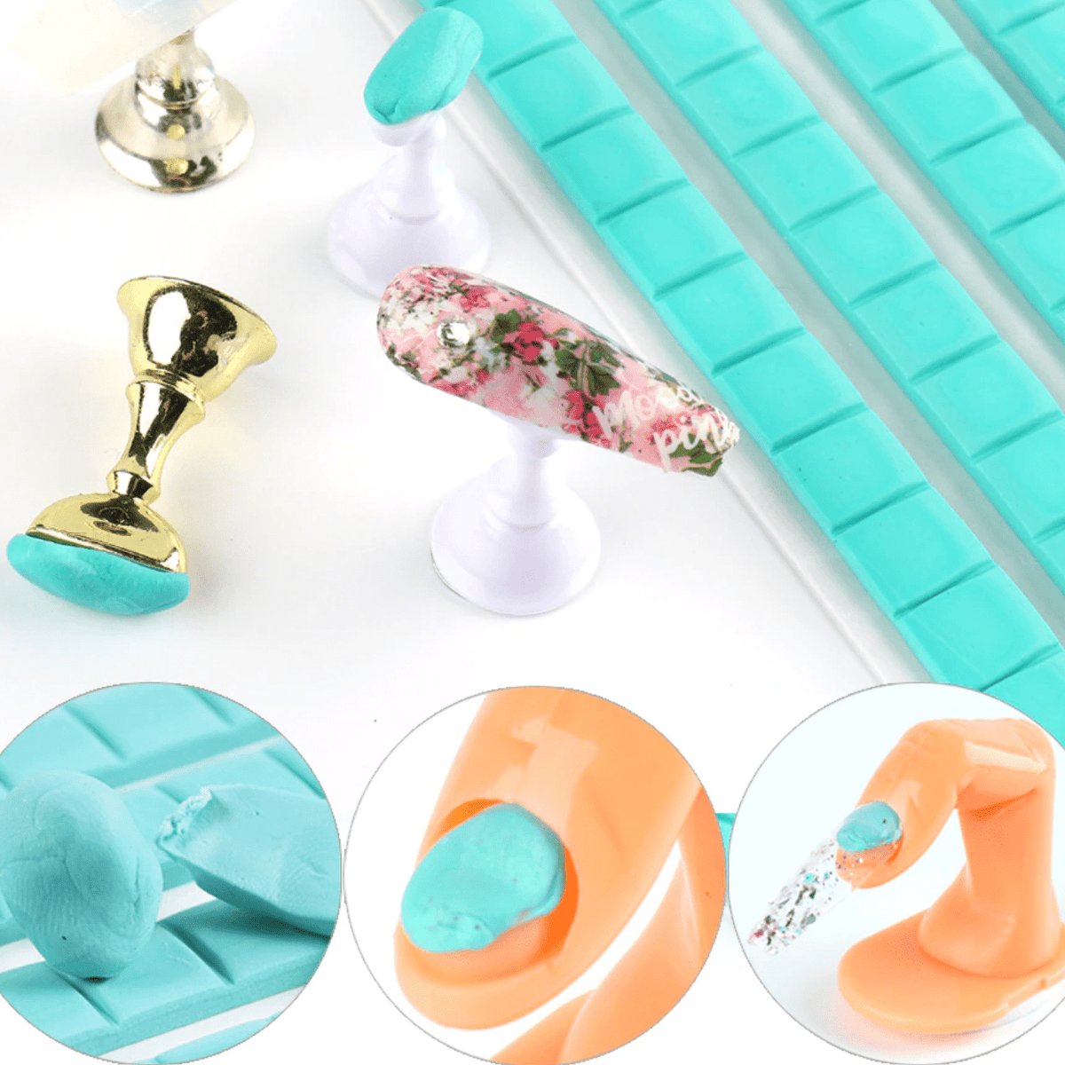 GREEN CLAY Tack It Reusable Rubber Clay for Press On Holder Stand ...